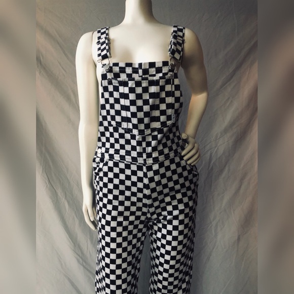 UNIF | Jeans | Nwt Unif Black And White Checkered Overalls | Poshmark
